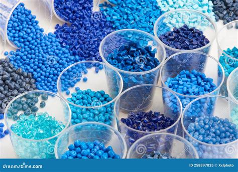 Different Blue Plastic Resins Stock Image Image Of Grains Analysis