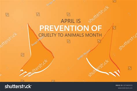 April Prevention Cruelty Animals Month Template Stock Vector Royalty