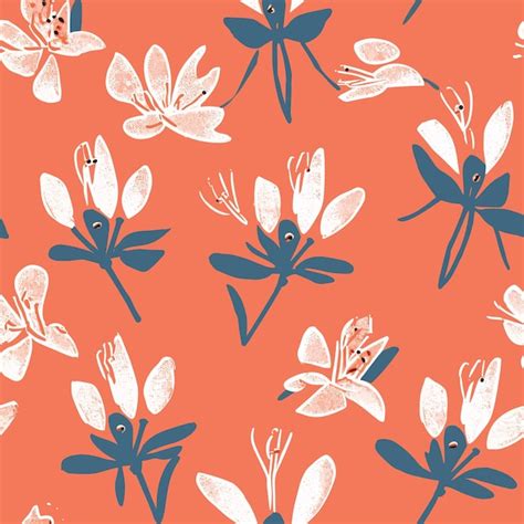 Premium Vector Seamless Colorful Lilys Pattern