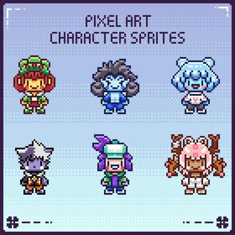 Cute Pixel Character Sprite For Games Twitch Youtube And More