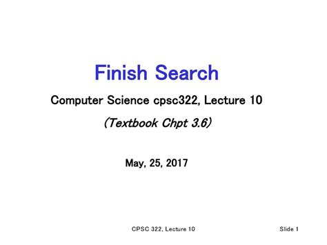 Computer Science Cpsc322 Lecture Ppt Download