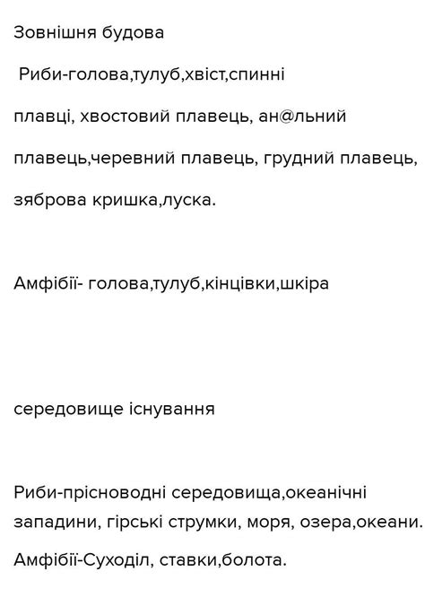 Порівняйте зовнішню і внутрішню будову риб і амфібій Школьные Знания Com