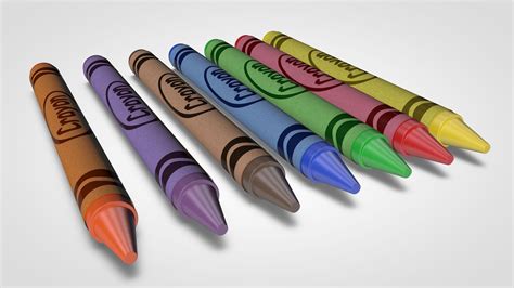 Box Of Crayons V1 Free 3d Model Obj Stl Free3d