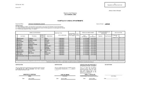 Cs Form No 34 C Pdf Government Labor