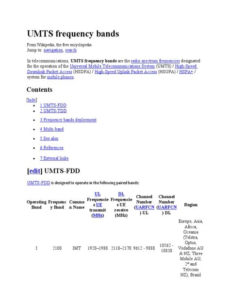 umts frequency bands pdf gsm high speed packet access