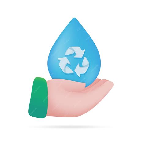 Premium Vector Hand Holding Water Droplets Water Reduction Concept