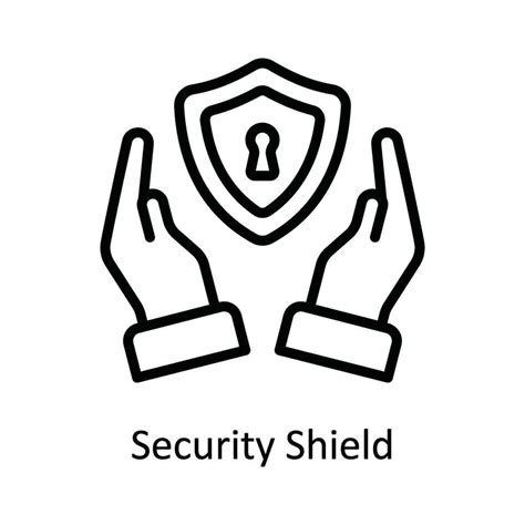 Security Shield Vector Outline Icon Design Illustration Cyber Security