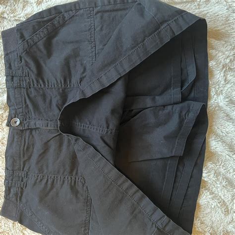 Croft And Barrow Black Cargo Skort Skirt With Built In Depop