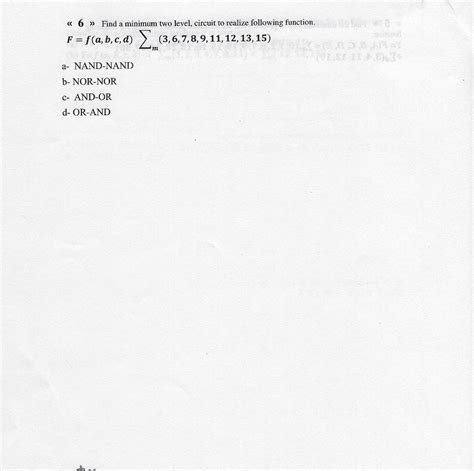 Solved Find A Minimum Two Level Circuit To Realize Chegg