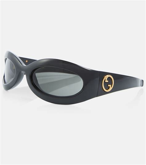 Oval Sunglasses In Black Gucci Mytheresa