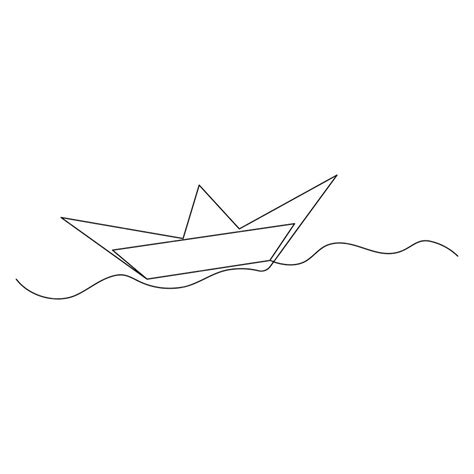 세일보트 연속 한 줄 그림 트 터 일러스트레이션 프리미엄 벡터