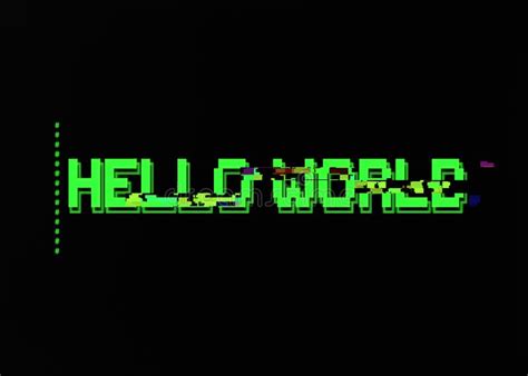 Ascii Art Message Hello World Glitch Stock Illustration Illustration