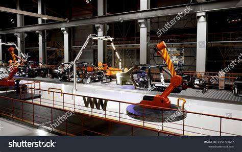 83 Automated Robot Arm Assembly Line Manufacturing 4k Images Stock