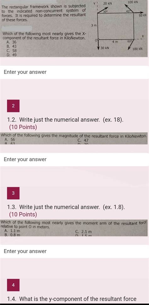 solved the rectangular framework shown is subjected 100 kn to the