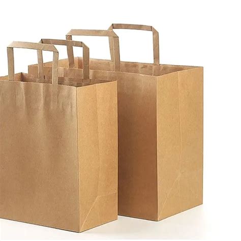 Paper Shopping Bags With Flat Handles Nanwang Paper Packaging