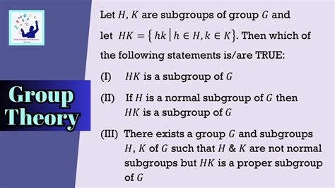 Product Of Subgroups A Detailed Solution Group Theory Mathematics Youtube