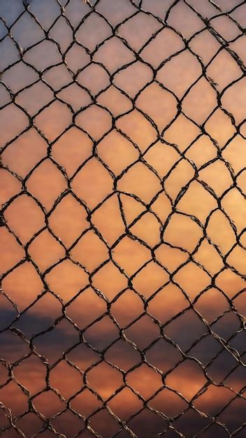 Premium Ai Image Iron Net On The Sky Background