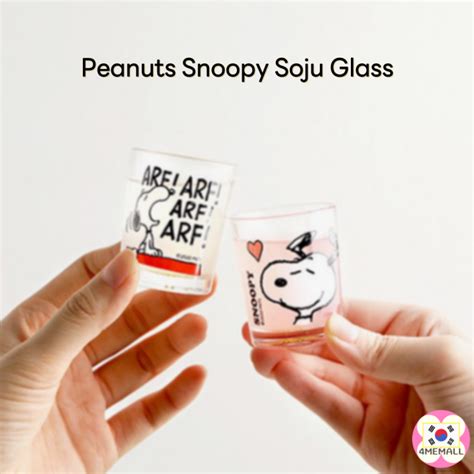 Peanuts Snoopy Soju Cup 4p Set T Set Mug Cup Mini Glass Soju Glass