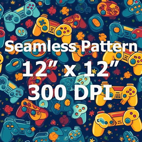 8 Seamless Gaming Controller Patterns Gaming Controller Etsy