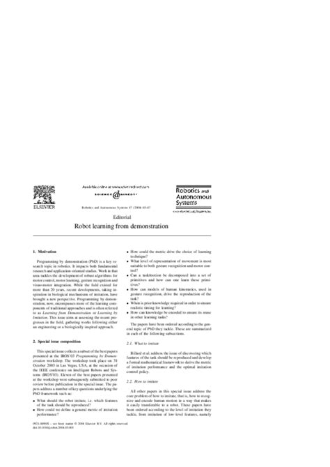 pdf robot learning from demonstration