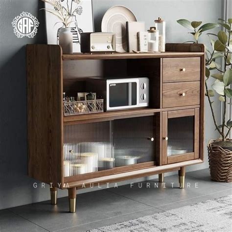 Jual Lemari Dapur Kayu Jati Modern Rak Piring Terbaru Shopee Indonesia