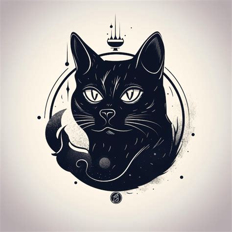 Cabeça de animal de gato preto fundo preto de olhos amarelos arte
