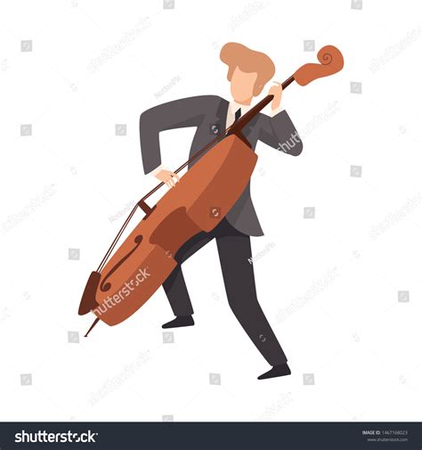 Man Playing Cello Male Musician Contrabassist Stock Vector Royalty Free 1467168023 Shutterstock
