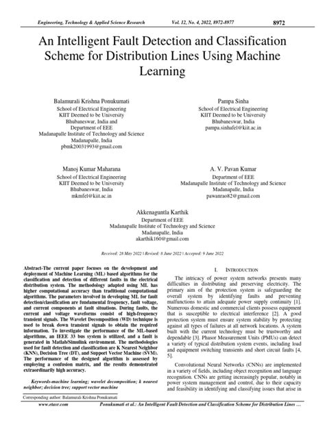 an intelligent fault detection and classification pdf support
