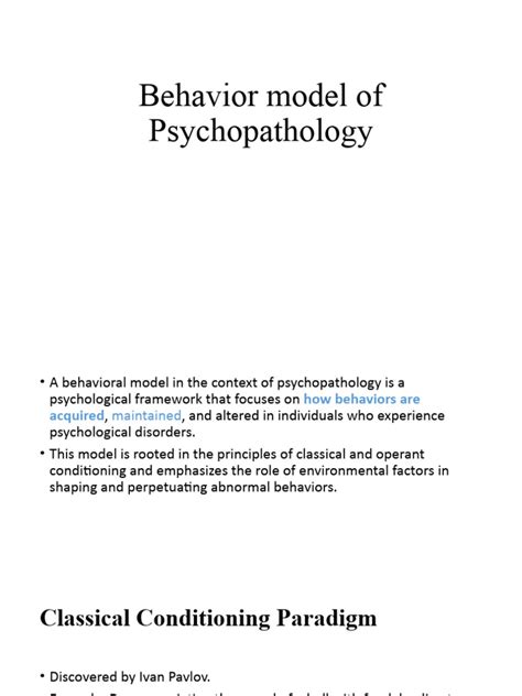 Behavior Model Pdf Classical Conditioning Behaviour Therapy