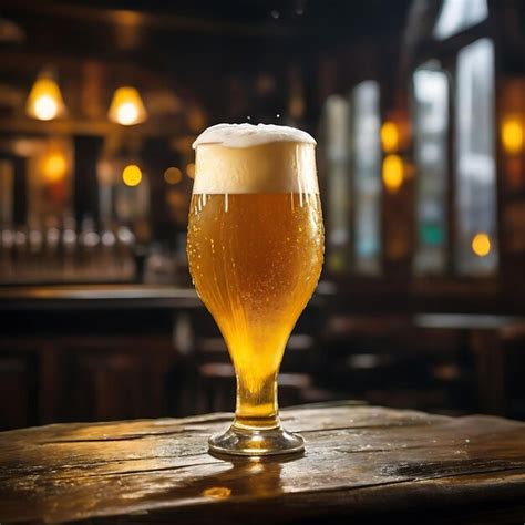 Premium Ai Image A Frothy Beer Glass Overflowing With Golden Liquid A