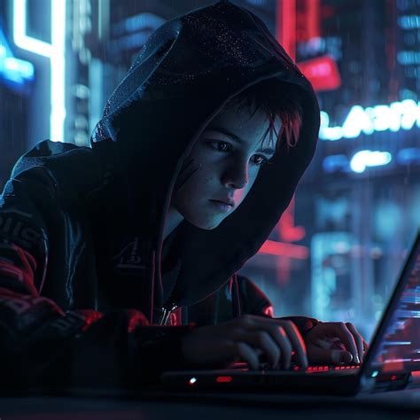 A Hackers Latenight Coding Session Premium Ai Generated Image