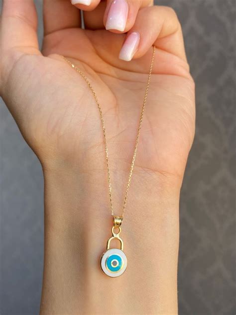 Nazar Boncugu Gold Necklace Pendant Necklace Necklace