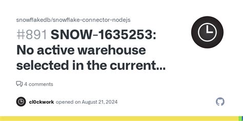 Snow 1635253 No Active Warehouse Selected In The Current Session