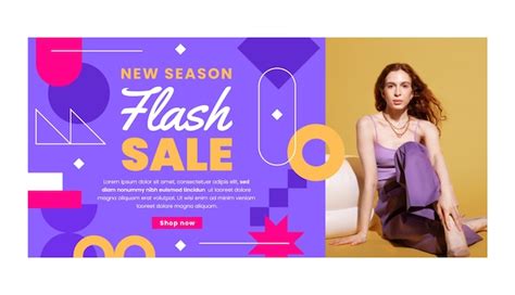 Free Vector Flat Design Geometric Horizontal Banner