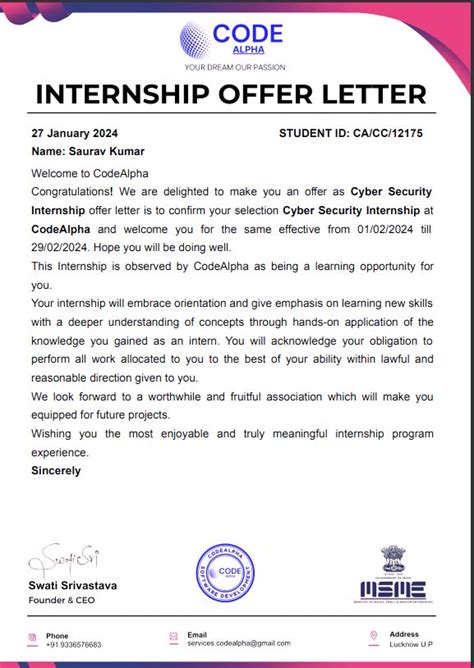 saurav kumar on linkedin codealpha cybersecurity
