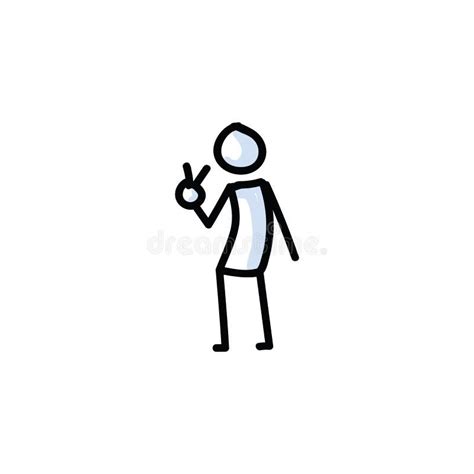 Cute Peace Hand Symbol Cartoon Doodle Clip Art Hand Drawn Expression