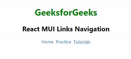 React MUI Links Navigation GeeksforGeeks
