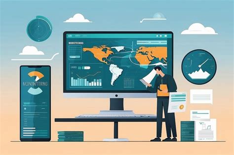 Premium Ai Image Data Monitoring Illustration Designed In Flat Style