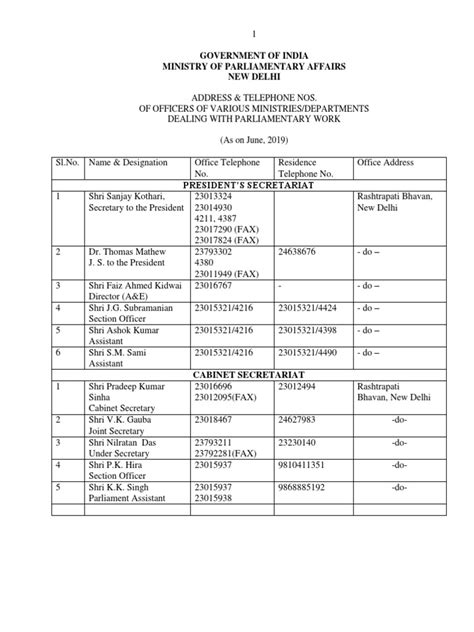 Tele Directory June 2019 Pdf Government Public Administration