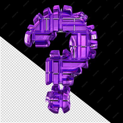 Premium Psd Dark Purple Transformed 3d Symbol