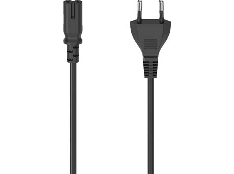 HAMA Eurostecker 2 Pin Stecker Doppelnut C7 Netzkabel 1 5 M
