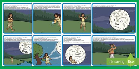Rona And The Moon Nz English Primary Resource Story Cards