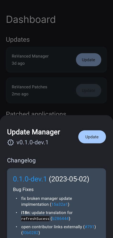Bug Revanced Manager Offers Wrong Update Version · Issue 843
