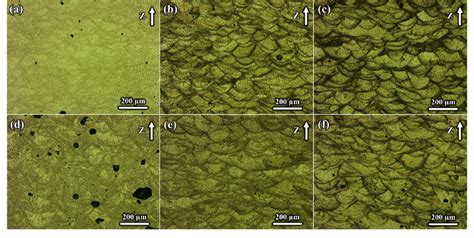 Optical Micrographs Of The Etched As Built Al Zn Mg Sc Zr Alloy