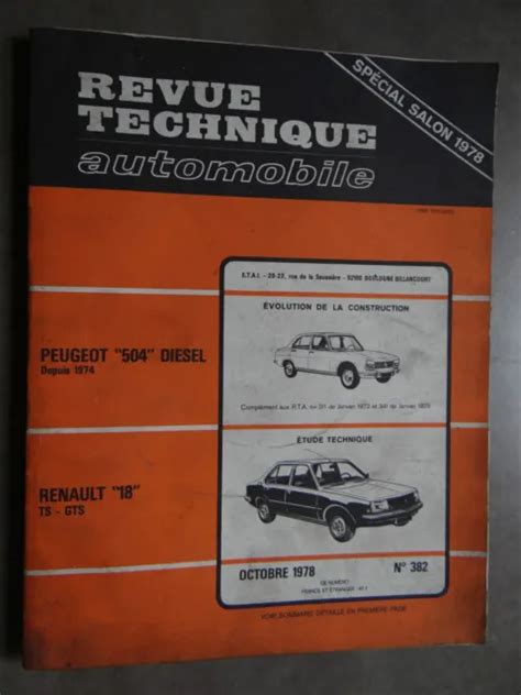 REVUE TECHNIQUE AUTOMOBILE Rta Peugeot Renault R EUR PicClick FR
