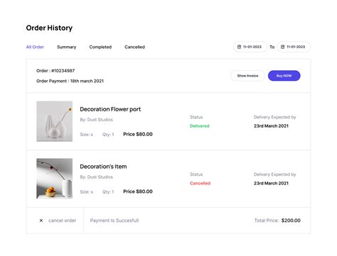 Tailwind Css Order History Section Pagedone