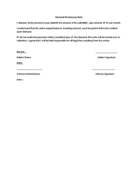 Demand Promissory Note Pdf