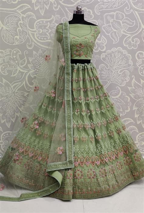 Green Lehenga Choli Designer Lehenga Choli Green Lehenga Green