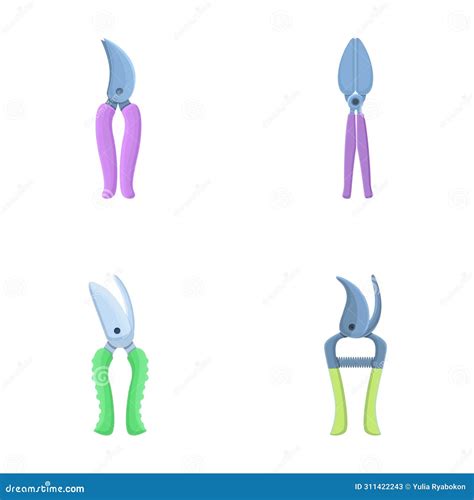 Scissors Icons Set Isolated Cutting Scissors Pictogram Of Scissor