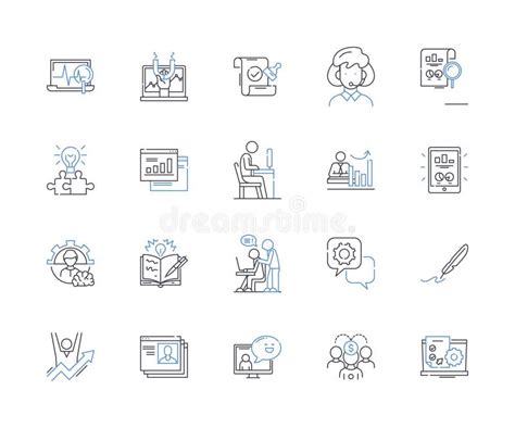 Unified Unit Line Icons Collection Integration Cooperation Synergy Collaboration Unity